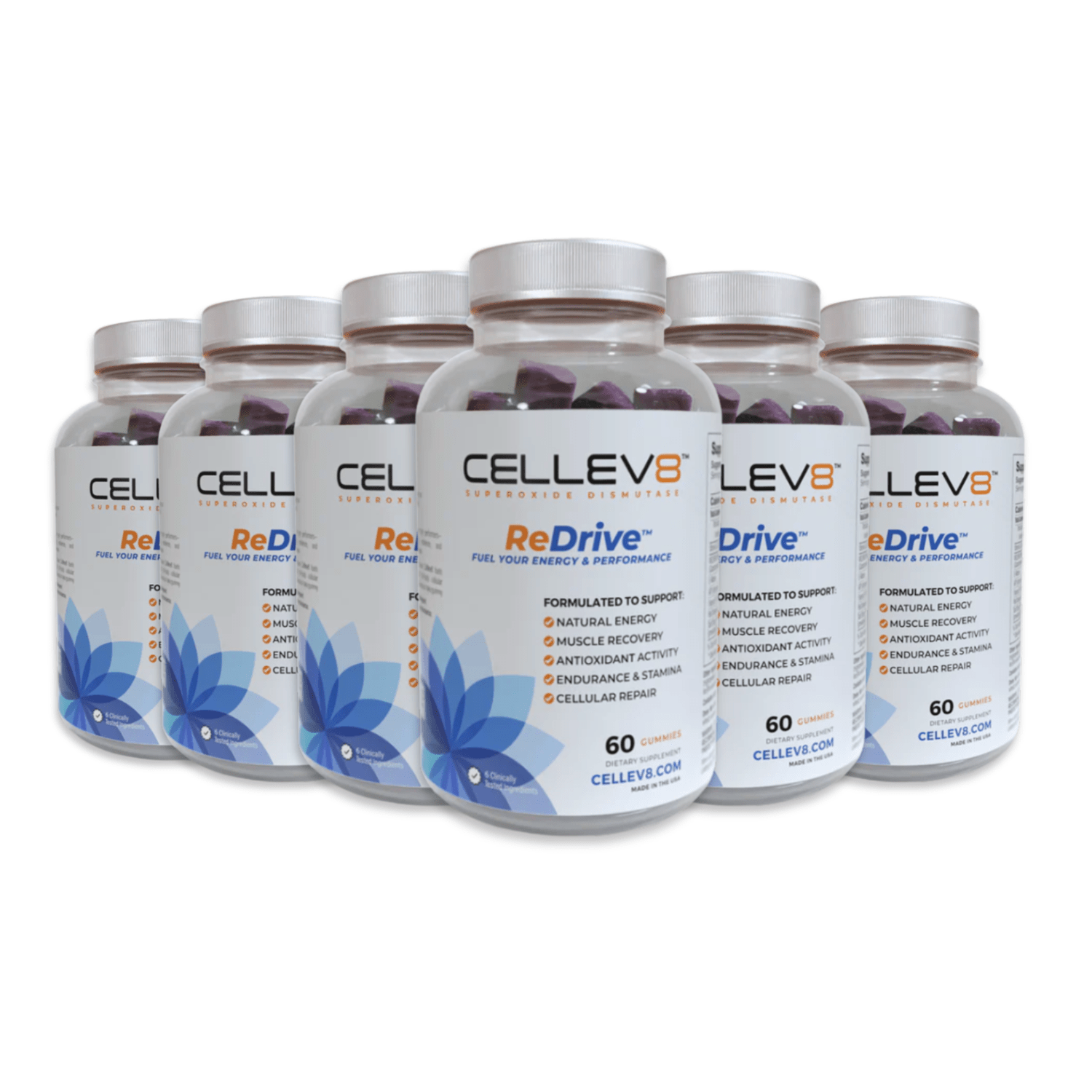 6-Pack ReDrive Performance Gummies (60ct.) – Cellev8 Nutrition, Inc.